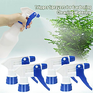 Plastic Spray Bottle Nozzle Heavy Duty Spraying Bottle Replacement Part Leak Proof Mist Water Bottle Spray Nozzle for Chemical Cleaning Solutions All-Purpose Adjustable Head Sprayer 4PCS (Blue)