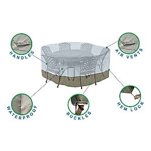 monsoon Large 108 in. Round Patio Table with Chairs Cover 108L x 108W x 29H