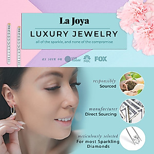 La Joya 1/2 CT TW Lab Grown Inside Out Diamond Hoop Earrings for Women | Crafted in Yellow Gold Plated 925 Sterling Silver | Ideal Pair of Womens Diamond Earrings To Get for Her This Mother's Day