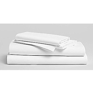 Cotton Home Depot 6 PCs Bed Sheet Set Egyptian Cotton 600 Thread Count(Flat Sheet, Fully Elasticized Fitted Sheet & 4 Pillow Cases), Pocket Size 18 Inches, White, California Queen