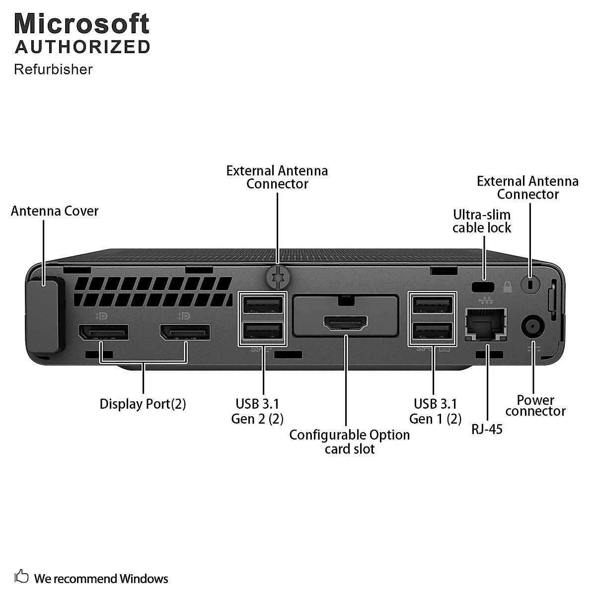 HP EliteDesk 800 G5 Mini High Performance Desktop Computer, Intel Six Core i5-9500T up to 3.7GHz, 16G DDR4, M.2 256G SSD, WiFi, BT, 4K Support, DP, Windows 10 Pro 64 English/Spanish/French(Renewed)
