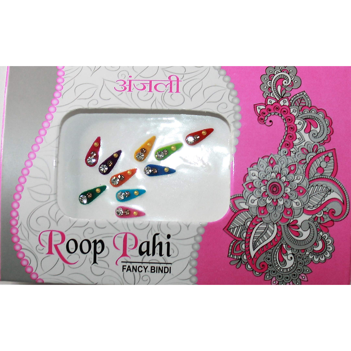 IS4A 10 Pack Bindi for Women, Bindi Jewelry Forehead, Indian Bindi, Bindi Face Jewels Multicolored Face Bindi Stickers