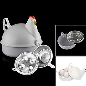 Microwave Egg Boiler, 4 Eggs Boiler Cooker Microwave Egg Steamer, Cooker Boiler Steamer Gadgets Cook Soft and Hard Boiled Egg, Poacher Boiler Cooker