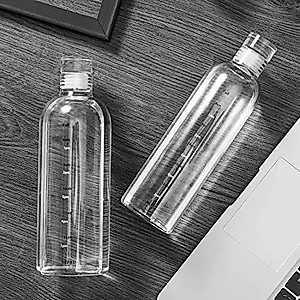 Clear Glass Water Bottles With Time Marker Non-slip Sleeve And Lids, Reusable Glass Drinking Bottles, Drink Water Bottle 17 Oz，Suitable For Drinks, Juices, Sodas, Coke, As Gifts (750ML2PCS)