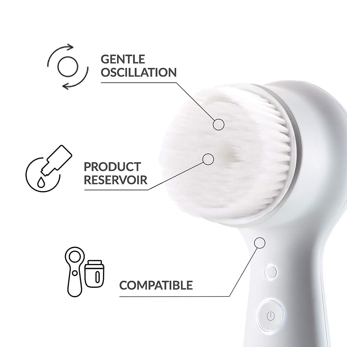 Facial Cleansing Brush Heads with Luxe Cashmere Face Brush Head | Super Soft, Suitable for Sensitive, Delicate and Dry Skin, 4pack