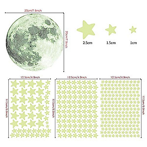 334pcs Glow in The Dark Stars Stickers, Luminous Stars and Moon Wall Stickers Decor for Kids Bedroom or Birthday Gift, Wall Decals for Any Room, Bright and Realistic
