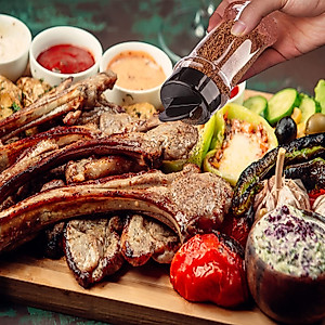 RoyalHouse 6 Pack 5.5 Oz Plastic Spice Jars with Black Cap, Clear and Safe Plastic Bottle Containers with Shaker Lids for Storing Spice, Herbs and Seasoning Powders, BPA Free, Made in USA