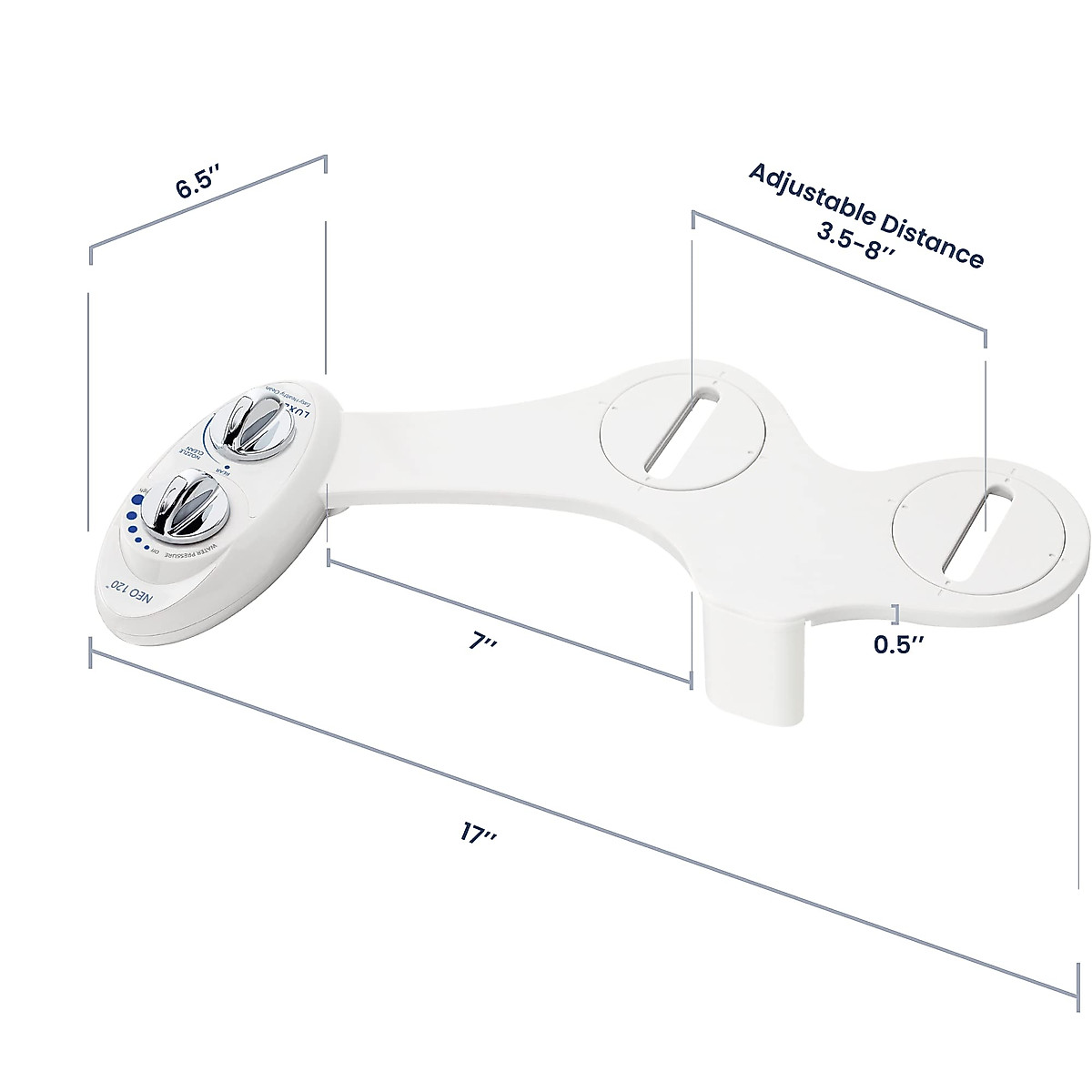 LUXE Bidet NEO 120 White and Elongated Toilet Seat Bundle