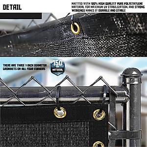 TANG Sunshades Depot Privacy Fence Screen Black 4' x 25' Heavy Duty Commercial Windscreen Residential Netting Fence Cover 150 GSM 88% Blockage with Excellent Airflow 3 Years Warranty