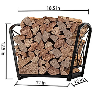 Fire Beauty Firewood Log Rack, Iron Wood Lumber Storage Holder for Fireplace, Heavy Duty Log Storage Bin for Firepit Stove Accessories