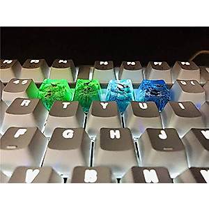 Resin Keycaps, Handmade Resin Keycap Koi Fish Backlit Resin Spacebar Keycap for Cherry MX RGB Switch Gaming Mechanical Keyboards DIY Replace