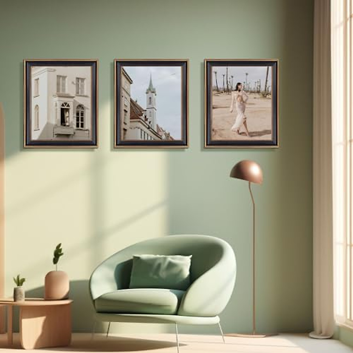 Space Art Deco, 16x20 Ornate Picture Frame Without Mat for 16x20 Photo,Shatter-Resistant Glass Sawtooth Hangers Wall Mount Display(Color Black/Ornate Gold)