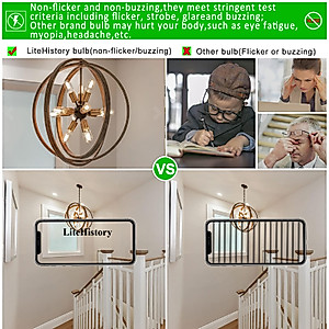 LiteHistory E26 Edison Bulb 6W Equivalent E26 LED Bulb 60 Watt Dimmable Neutral White 4000K E26 Light Bulb AC120V 600lm Tubular T14 T45 LED Bulb for Pendant,Sputnik,Vanity,Chandeliers Pack of 6