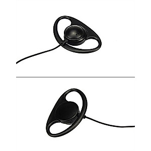 XFOX® 2Pin Advanced D Shape Clip-Ear PTT Headset Earpiece Mic for Motorola 2 Way Radios GP88S GP300 GP68 GP2000 GP88 GP3188 CP040 CP1200 A8 A6 A10 A12 Walkie
