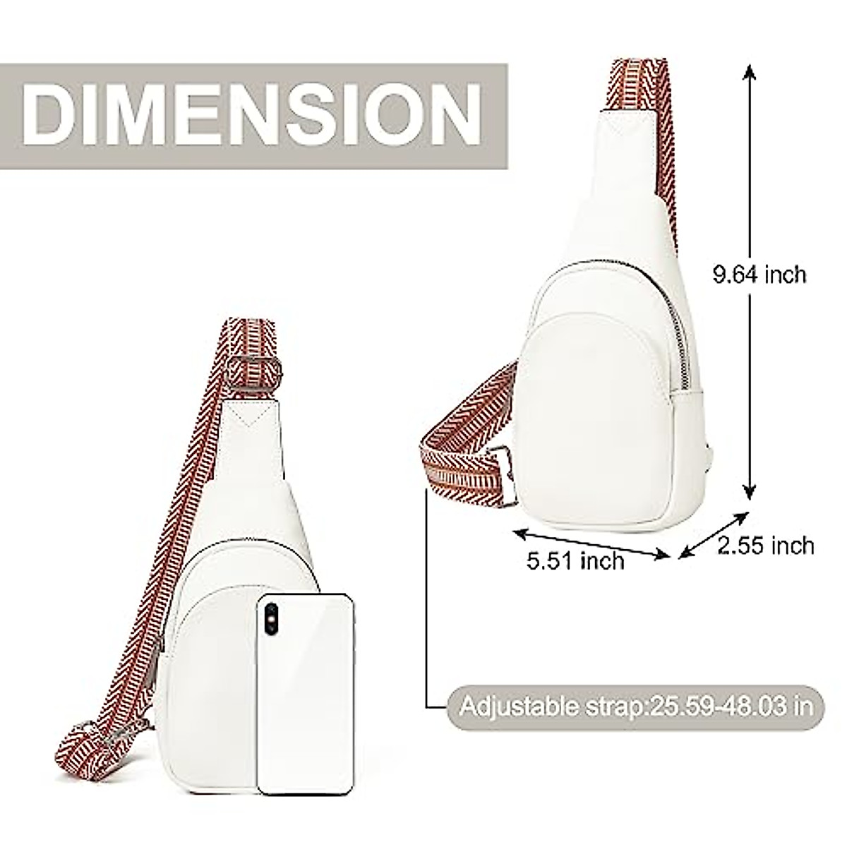 CLUCI Small Sling Bag for Women,Vegan Leather Crossbody Bags for Women,Fanny Packs with Guitar Strap