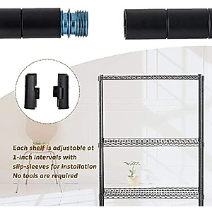 Alohappy 6 Tier Adjustable Metal Shelf Wire Shelving Unit Storage with Wheels 82" H x 48" L x 18" D for Home Kitchen Garage Pantry (Silver)