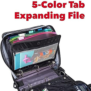 Case-it Dual 2.0, Zipper Binder, 2 Set of 2” D-Ring Dual, W/Removable File Folder Hold Down Pages, Front Flap Pocket, Laptop Storage, Pen Pockets,5 tab Removeable File Folder, Dual-301, Pink