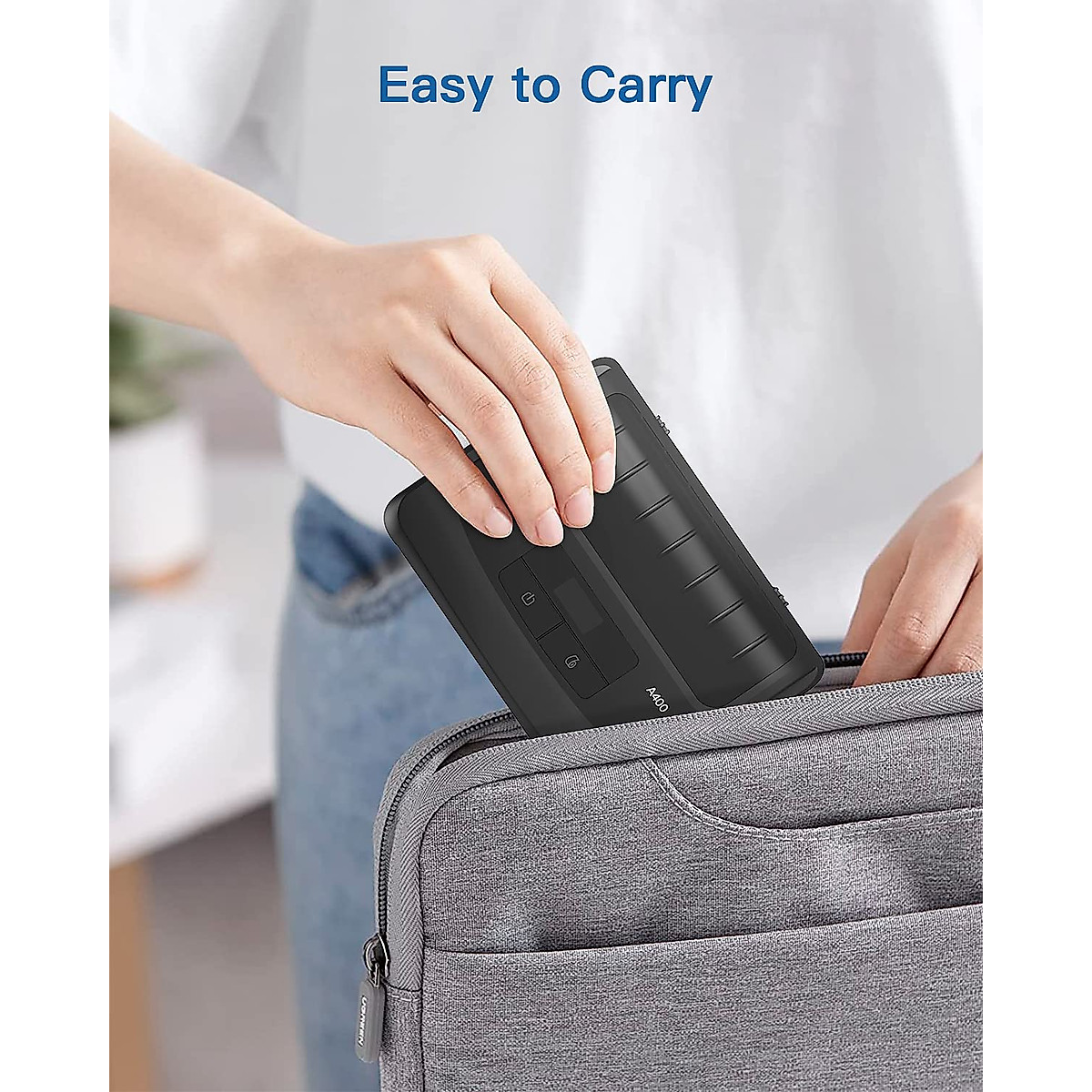 POLONO A400 Bluetooth Thermal Label Printer, 4x6 Label Printer for Shipping Packages Small Business, Bluetooth Shipping Label Printer for iPhone, Android & PC, Compatible with Amazon, Ebay, ect.