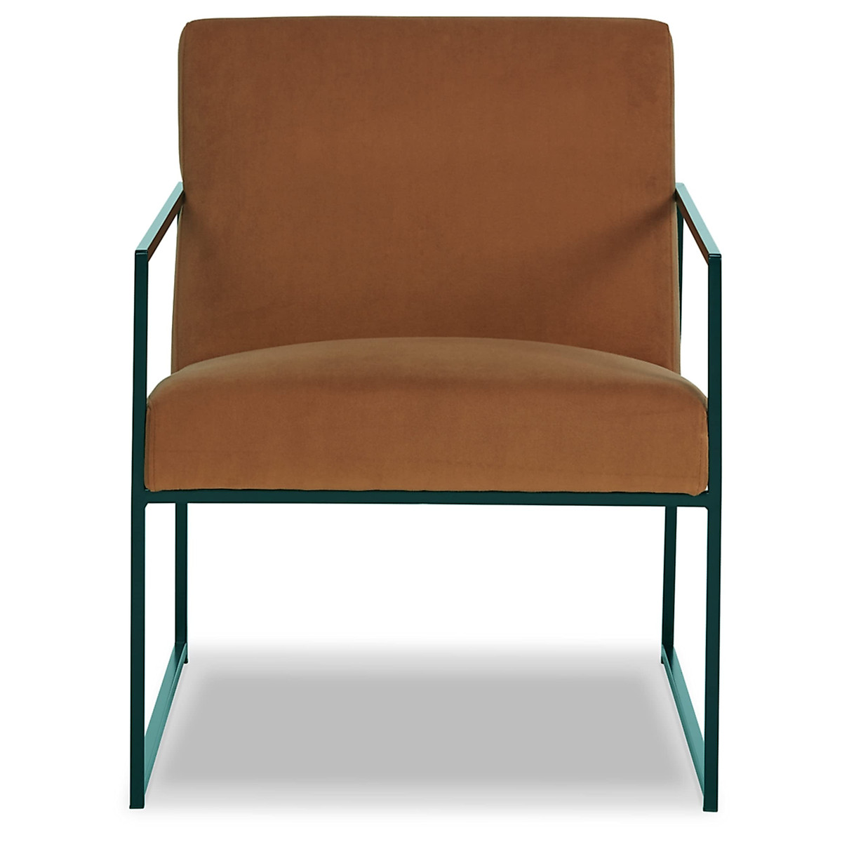 Signature Design by Ashley Aniak Contemporary 17" Velvet Upholstery with Metal Frame Accent Chair, Brown & Black