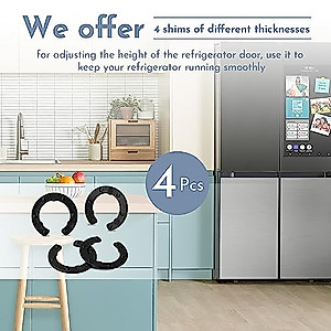 DA99-04158A Refrigerator Door Hinge Shim Kit, For Samsung Refrigerator Door Height Adjustment(4 different thicknesses shims) Replacement Parts DA60-00314C,3282540,PS6448337 DA99-04158A,AP5668209
