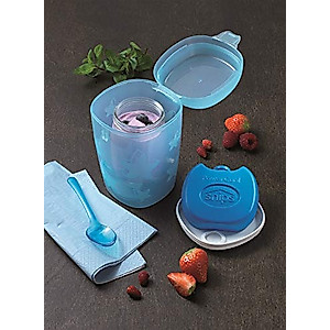 Snips Porta Yogurt | Contenitore Refrigerato Con Cucchiaino | Lunch Box | Contenitori per Cibi | 0,5 LT | Colore Azzurro | Coperchio con Chiusura di Sicurezza | Made In Italy | Bpa Free