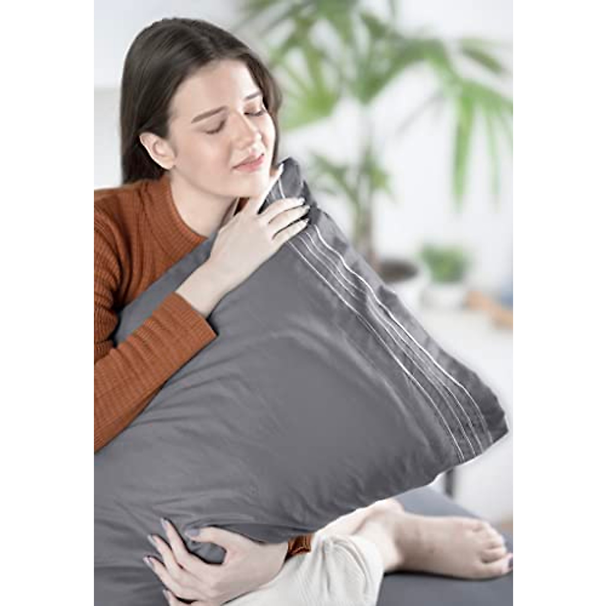 Utopia Bedding Full Sheet Set – Soft Microfiber 4 Piece Luxury Bed Sheets with Deep Pockets - Embroidered Pillow Cases - Side Storage Pocket Fitted Sheet - Flat Sheet (Grey)