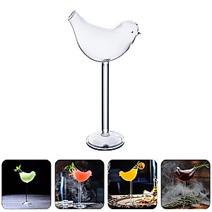 CALLARON 2pcs Cocktail Glass Modern Martini Glass Bird Shaped Cocktail Glasses Clear Cocktail Cups for Home Bar Restaurant (Transparent) 22CM