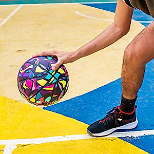 AND1 Street Grip Premium Composite Leather Basketball & Pump- Official Size 7 (29.5”) Streetball, Made for Indoor and Outdoor Basketball Games (Black)