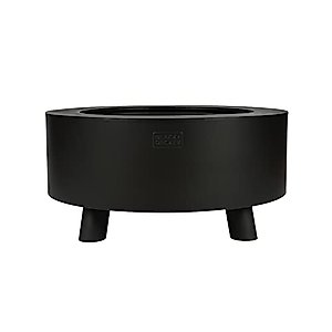 BLACK + DECKER 34" D Smokeless Wood Burning Steel Fire Pit Black Powder Coated Steel Fire Bowl Includes Poker