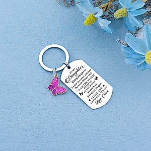 To My Daughter Keychain Daughter Gifts from Mom Birthday Gifts for Daughter Inspirational Gifts for Badass Daughter Back to School Teen Girls Accessories