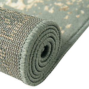 Rugs.com Mojave Collection Rug – 4' x 6' Green Medium Rug Perfect for Entryways, Kitchens, Breakfast Nooks, Accent Pieces