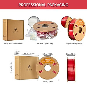 ERYONE Ultra Silk PLA Filament for 3D Printer, 1.75mm +/- 0.03mm, 1kg (2.2LBS)/Spool, Ultra Silk Red