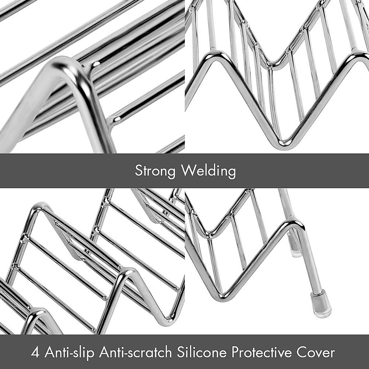 Taco Holders set of 2,Stainless Steel Taco Shell Holder Stand,Taco Tray Plates for Taco Bar Gifts Accessories,Holds 4 Tacos Each,Oven Safe for Baking, Dishwa sher and Grill Safe