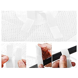 coastal rose 2Pcs Stuffed Animal Storage Foldable Stuffed Animal Net or Hammock Organizer, 4 Compartments Hanging Mesh Toy Storage Hammock for Kid Room Toys, Gloves, Hats, Socks(White)