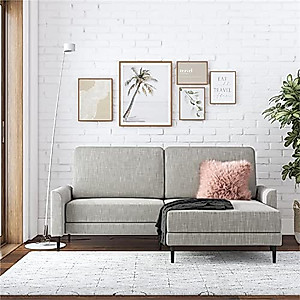 CosmoLiving by Cosmopolitan Francis Upholstered Sofa Sectional, Light Gray