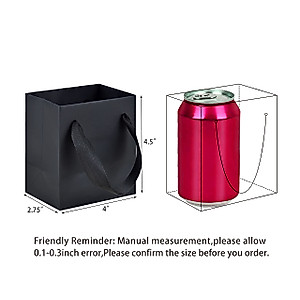 HUAPRINT Black Paper Bags,Matte Black Gift Bags,Extra Small Shopping Bags with Handles,30 Pack 4x2.75x4.5 inch,Party Favor Bags,Merchandise Business Bags,Wedding Bags