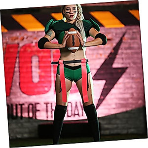 Unomor 2pcs Set Football Streamer Flag Football Flags Kids Backyard Game Flag Football Kit Mens Stuff Womens Athletic Sets Kids Soccer Rugby Waist Belt Flags for Flag Soccer Rugby Belt