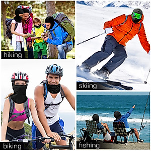 30 Pcs Balaclava Ski Face Mask Full Face Cover Mask UV Protection Cooling Neck Gaiter Winter Summer for Men Women Outdoor (Black, Simple Style)