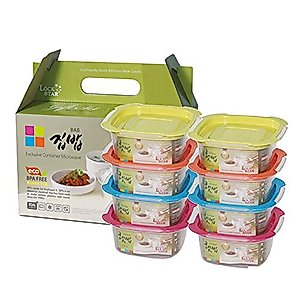 Lock Star Food Container 8 Set, Meal Prep Containers, Food Storage Containers, BPA Free Lunch Boxes, Microwave, Oven, Freezer Safe
