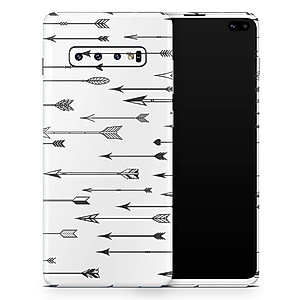 DesignSkinz Vector Black Arrows Protective Vinyl Decal Wrap Skin Cover Compatible with The Samsung Galaxy S20 (Screen Trim & Back Glass Skin)