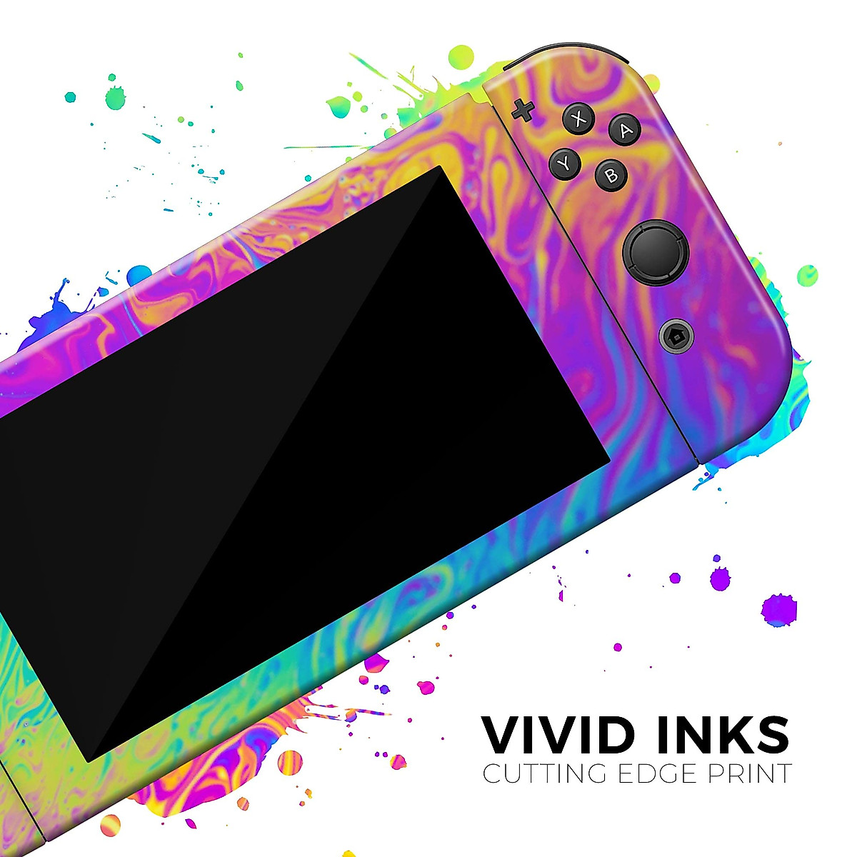 Design Skinz Compatible with Nintendo Switch Console Bundle Skin Decal Protective Scratch-Resistant Removable Vinyl Wrap Cover - Neon Color Fushion V2