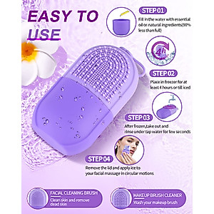 MYSEXY Ice Roller for Face & Eye, Beauty Facial Ice Rollers Ice Holder Mold Face Puffiness Relief Massage Skin Care Tools for Brighten Lubricate Shrink Pores Remove Fine Lines (Purple)
