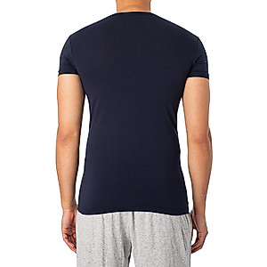 Emporio Armani Men's Bold Monogram 2 Pack T-Shirt, Marine/Marine