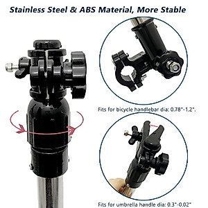 Umbrella Holder for Elderly Mobility Scooter, Wheelchair Grip Mount Stand Adjustable Stretch Bracket Accessories, Fits for 0.78"-1.2" Handlebar