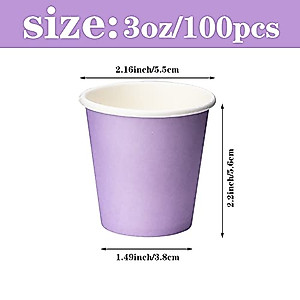 Huaiid 3 Oz 100 Packs Small Disposable Bathroom Mouthwash Cups Bathroom Paper Cups Espresso Paper Cups Pink Paper Hot Cups for Snack Bathroom Espresso Perfect for Home Condos Rvs Campers（Purple）
