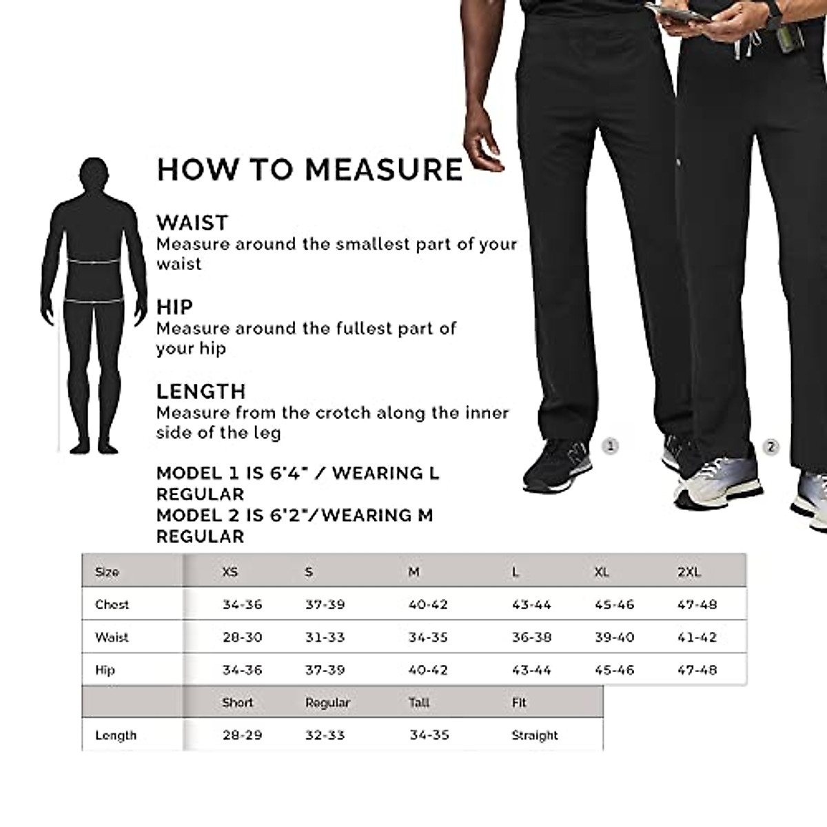 FIGS Axim Cargo Scrub Pants for Men – Black, L