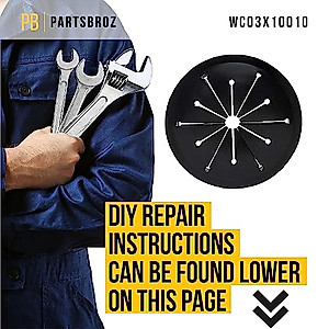 WC11X20163 WC03X10010 Disposal Splash Guard [DIY Tips Included] by PartsBroz - Compatible Hotpoint GE Disposal Stopper - Replaces AP6890897 WC11X0058 - Lifetime Drain Stopper for Kitchen