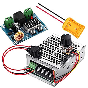 3 Pcs Power Battery Adapter Converter Kit Includes Motor Speed Controller with Switch Battery Power Adapter Low Voltage Protection 40a Fuse for 18V 20V Batteries DIY Display Toys Robots Cars