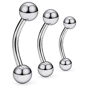 Ocptiy 14G G23 Titanium Eyebrow Ring Daith Rook Ear Earring Piercing Jewelry Belly Navel Button Ring Snake Forg Eye Tongue Vertical Labret Lip Curved Barbell Piercing Jewelry Women Men 6mm 8mm 10mm
