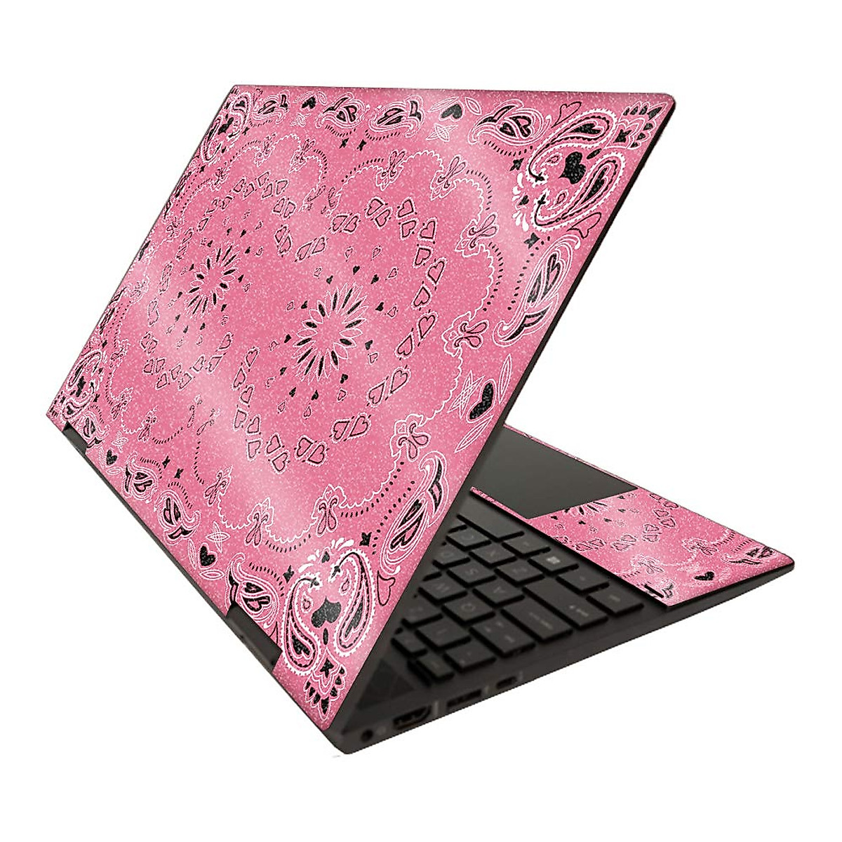 MightySkins Glossy Glitter Skin for HP Envy x360 15" (2020) - Pink Bandana | Protective, Durable High-Gloss Glitter Finish | Easy to Apply, Remove, and Change Styles | Made in The USA